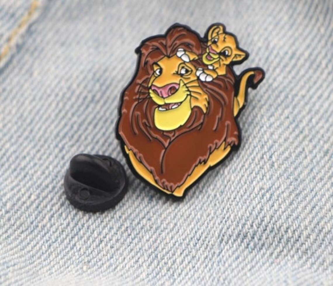 The Lion King Mufasa and Simba Character Enamel Pin,hard Enamel Pin ...