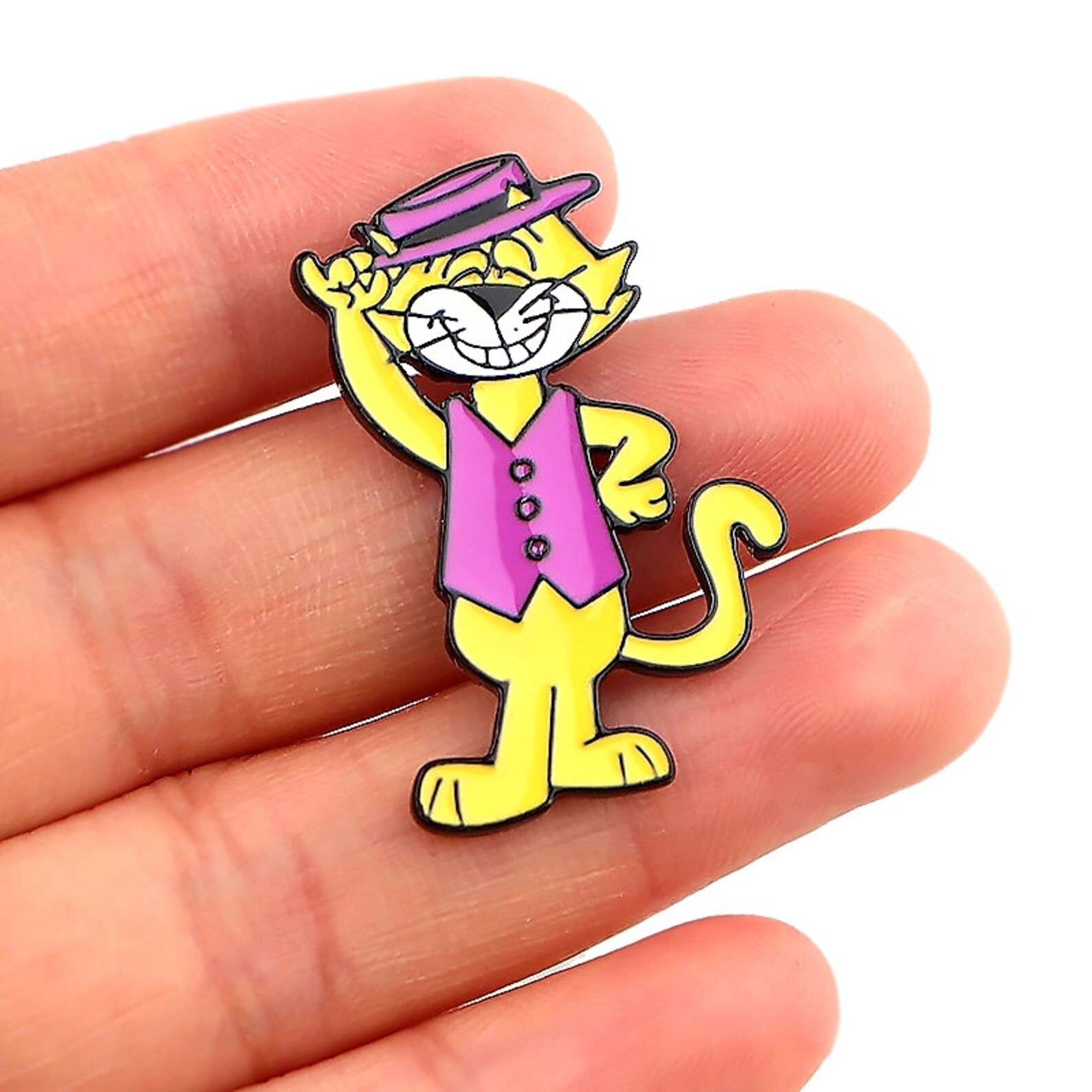 Cute Enamel Pin Top Cat Cartoon Character,t.c.cat Pin ,hat Pin,bag Pin ...