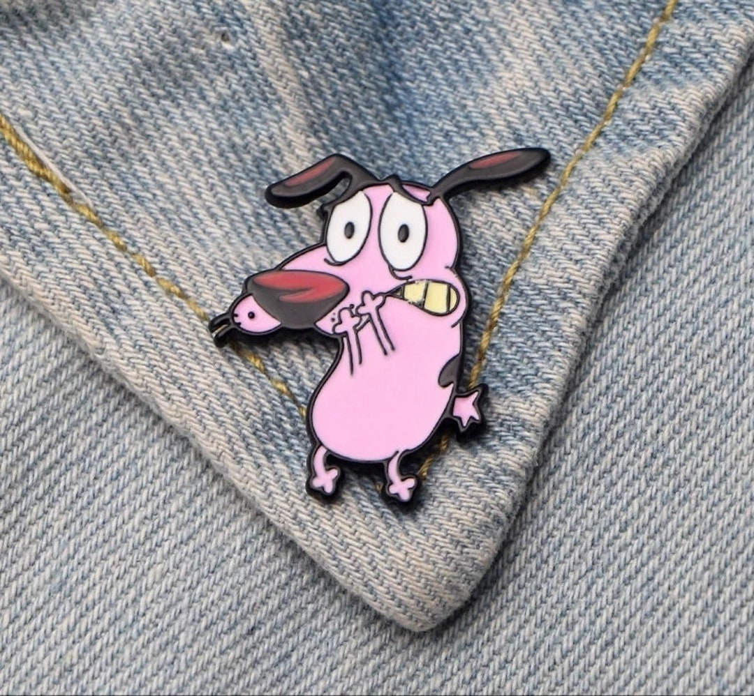 Courage the Cowardly Dog Enamel Lapel Pin - Cartoon Enamel Pin - Cute ...