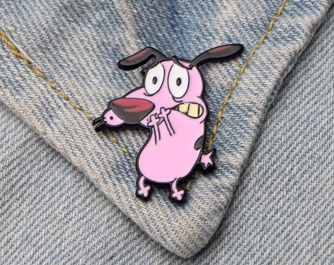 Courage the Cowardly Dog Enamel Lapel Pin - Cartoon Enamel Pin - Cute ...