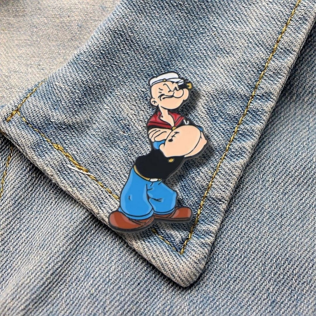 Popeye Enamel Pin Cartoon Character cute Enamel Lapel Pin - Etsy