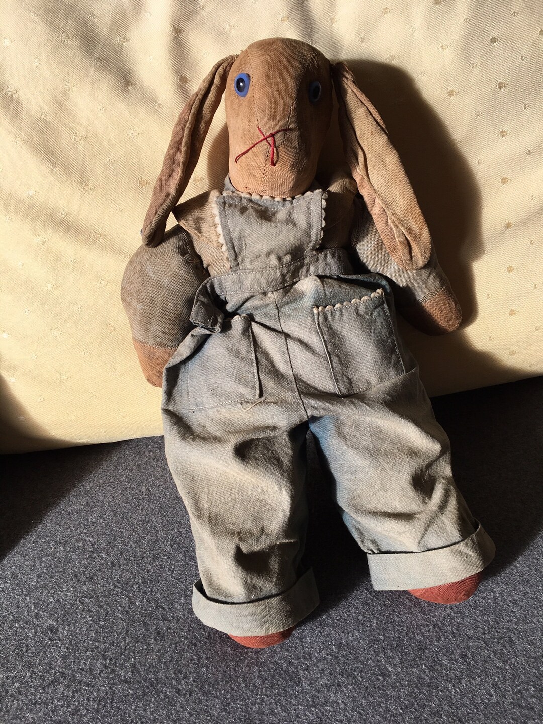 Rabbit Toy Fabric and Horsehair 1900s - Etsy