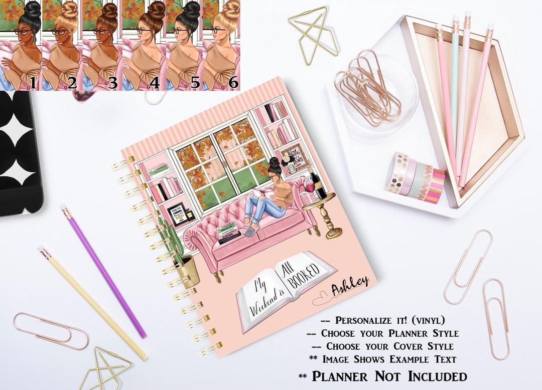 Planner Cover Set and Dashboards, Bookworm, Wine and Book,cover Set for ...