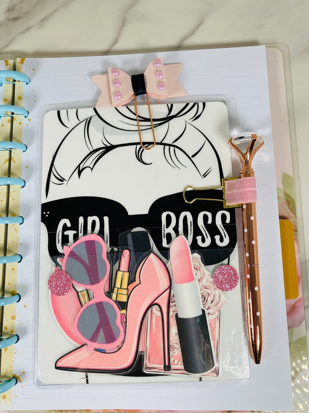 Girl Boss Glam Loaded Pocket Page Marker, Planner Dashboard, Bookmark ...