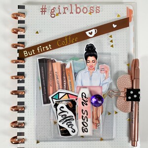 But First Coffee Planner Dashboard: Loaded Pockets, Die Cuts & Pen Gift ...