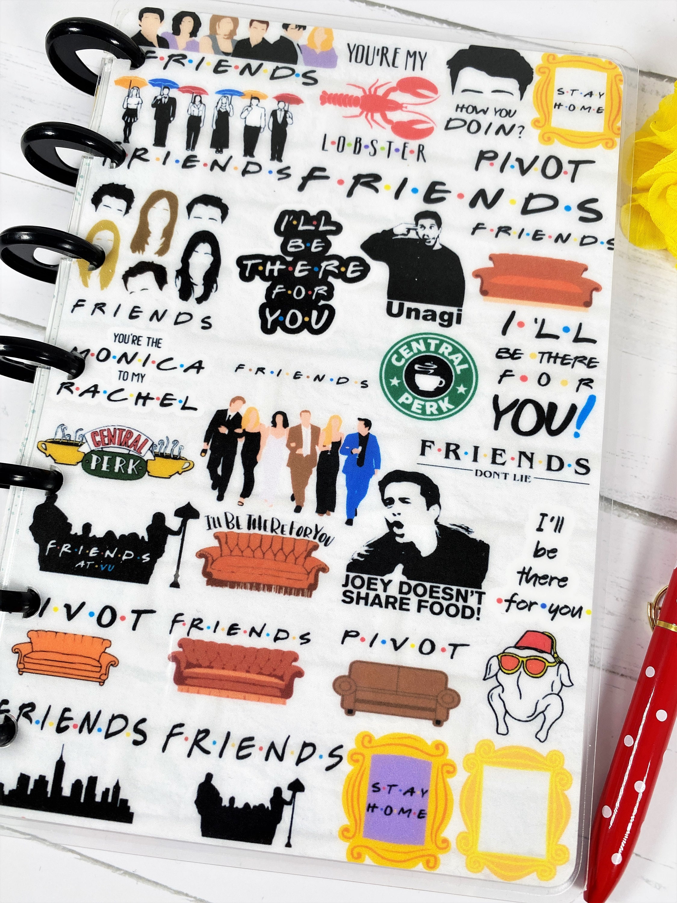 Friends TV Show Planner Cover Set /dashboards: + Stickers, Personalized ...