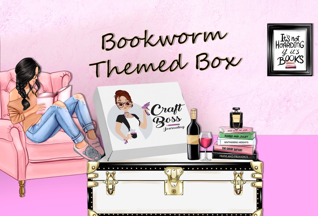 Mystery Bookworm Theme Box, Embellishments for Scrapbooking, Junk ...