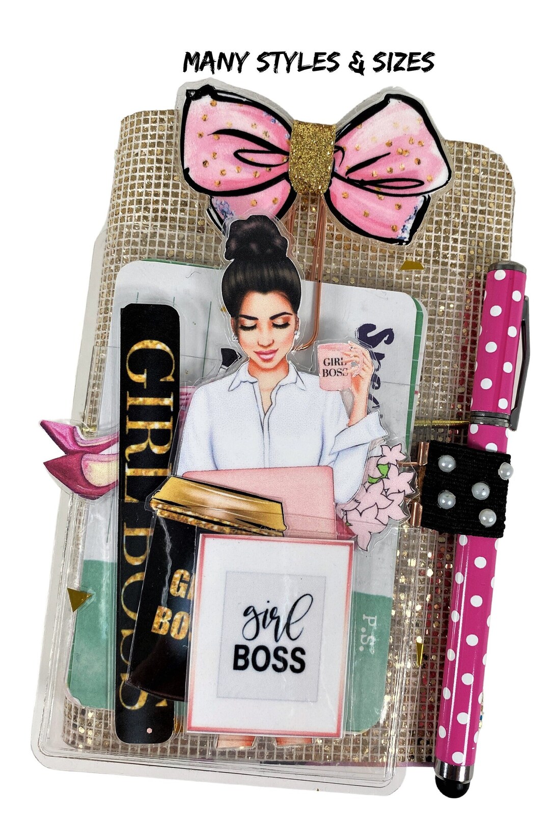 Girl Boss Loaded Pocket Page Marker: Handmade With Die Cuts & Pen, All ...