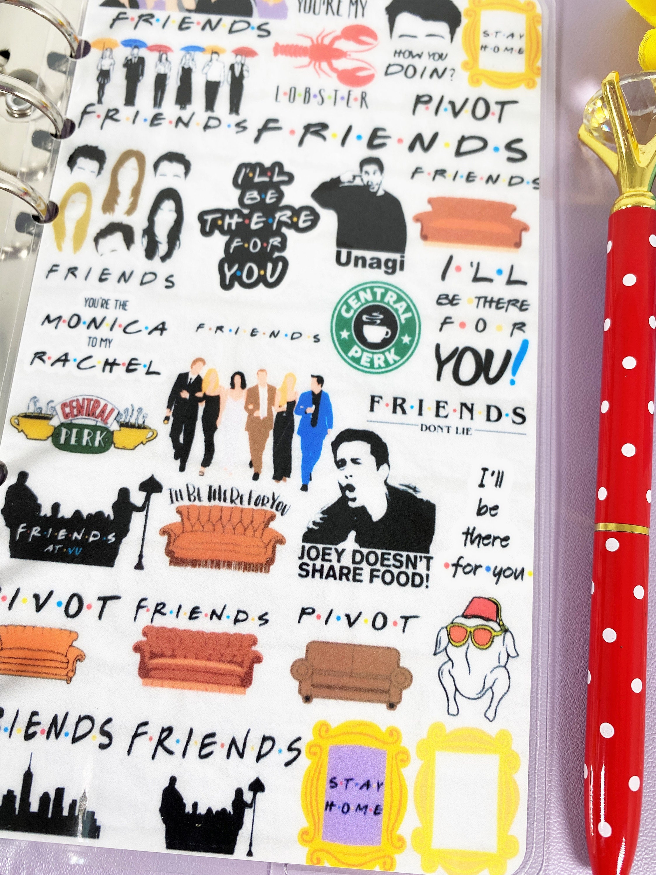 Friends TV Show Planner Cover Set Friends Tv Show Dashboard - Etsy