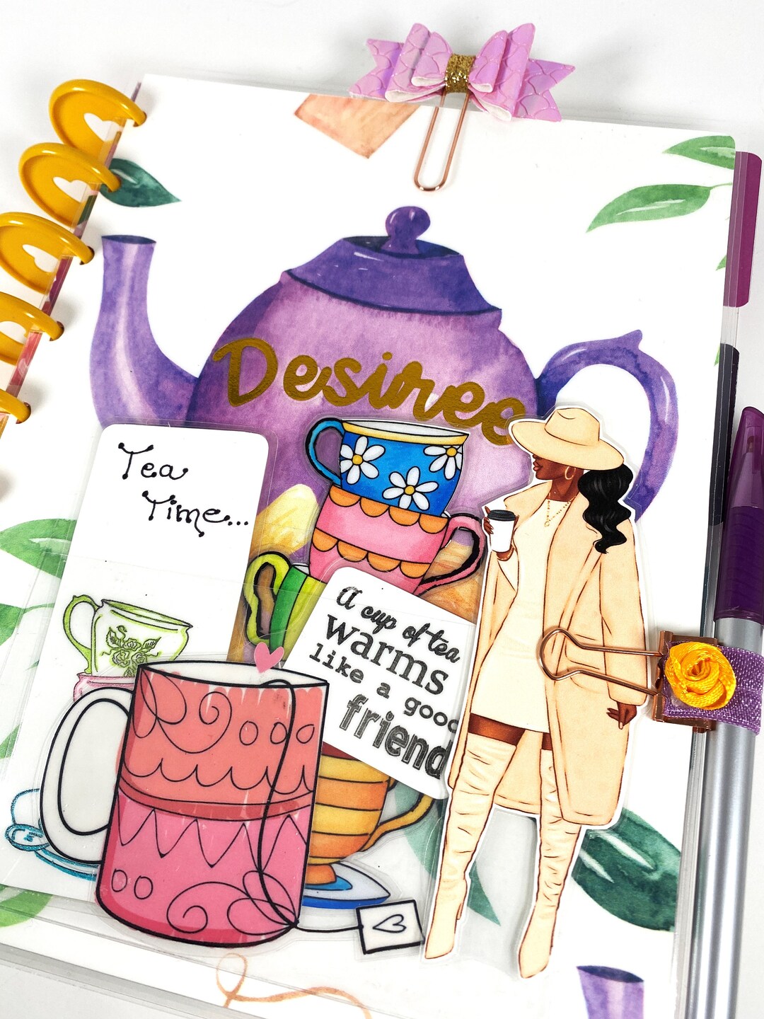 Tea Time Planner Dashboard for Your Planner, Tea Themed Dashboard ...