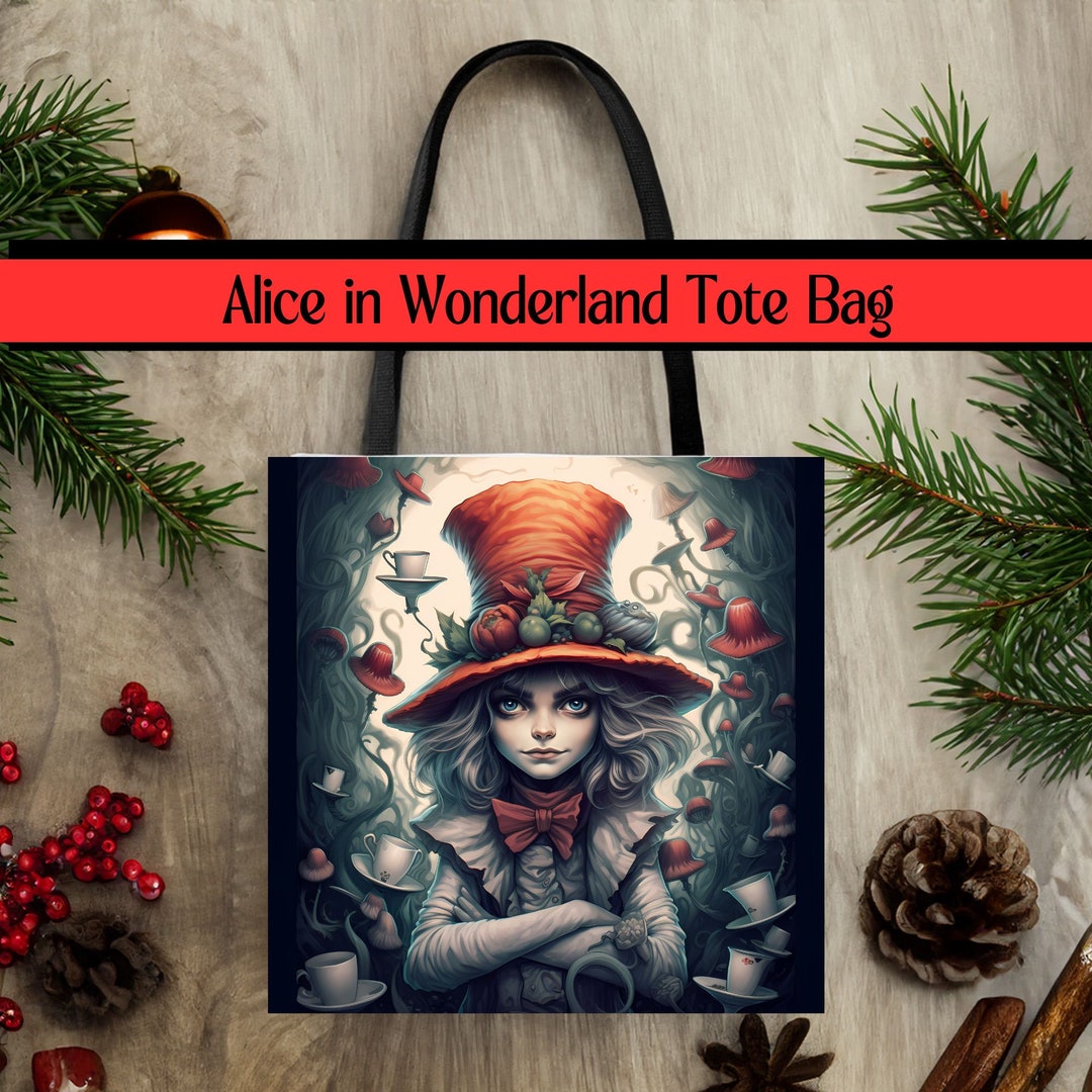 Alice in Wonderland Tote Bag, Wonderland Christmas, Alice Bag, Alice in ...