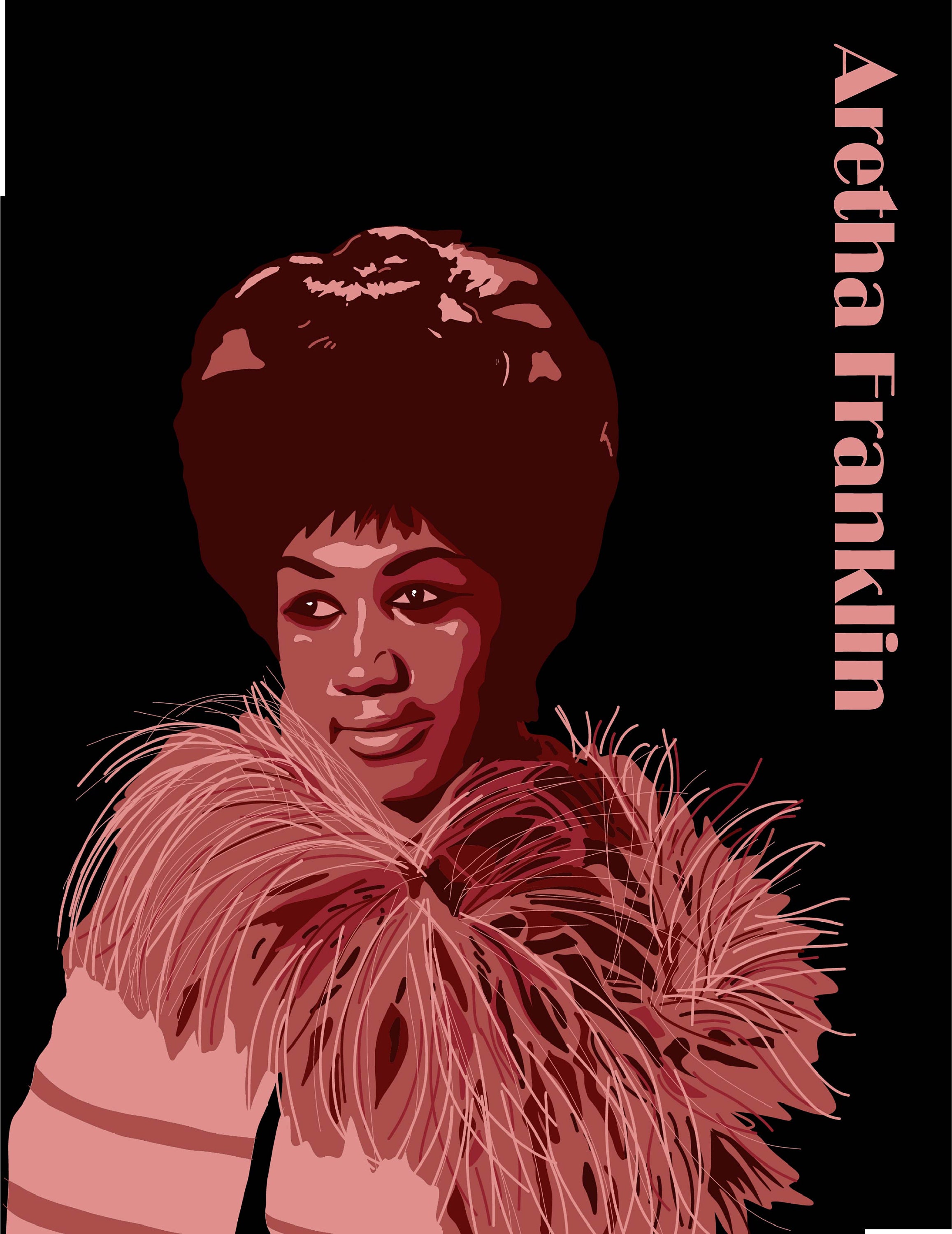 Digital Hand Drawn Print of Aretha Franklin - Etsy