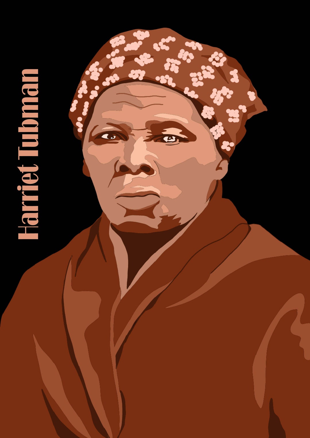 Digital Hand Drawn Print of Harriet Tubman - Etsy