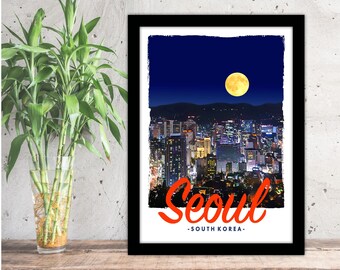 Seoul South Korea Vintage Travel Poster - Etsy