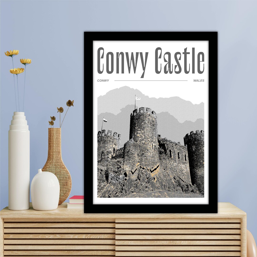 Conwy Castle Wales Vintage Gothic Style Poster - Etsy