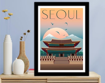 Seoul South Korea Vintage Travel Poster - Etsy
