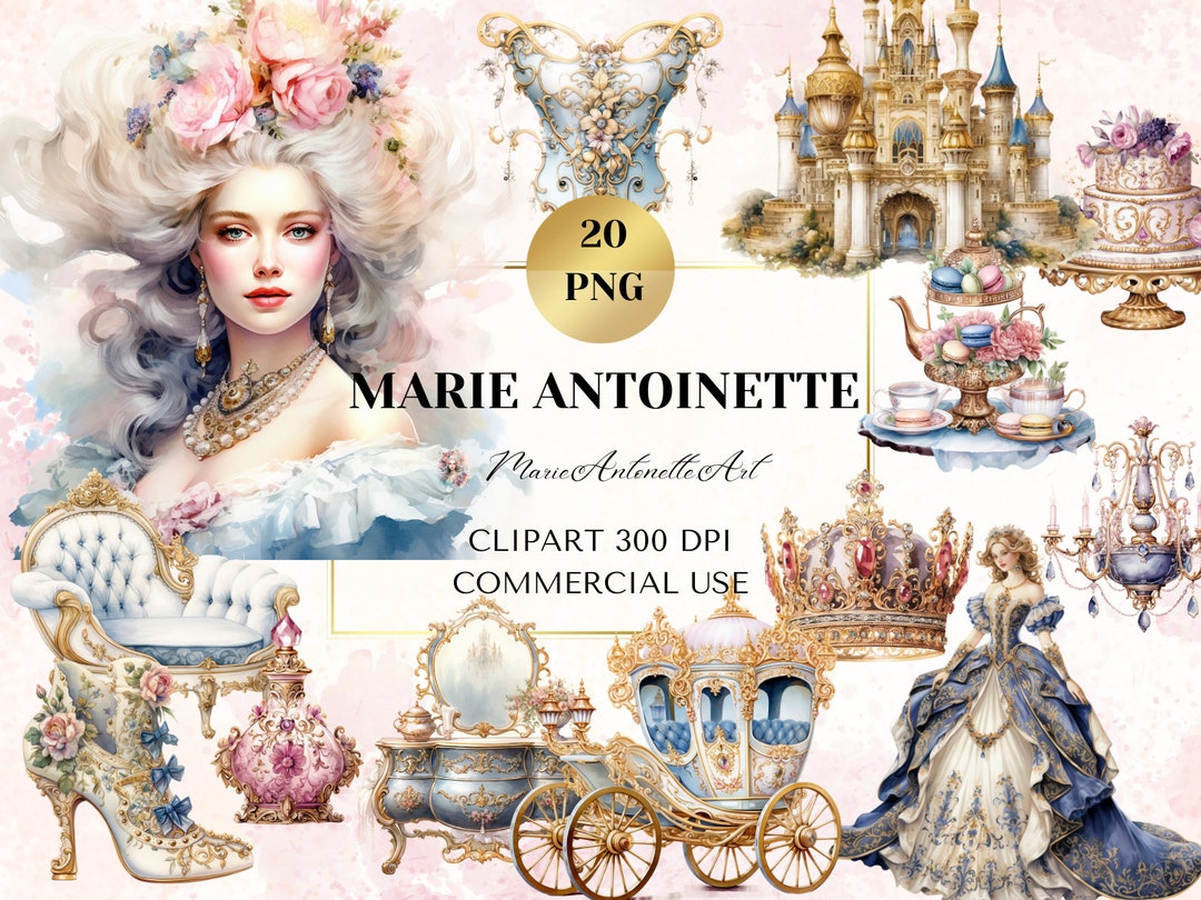 Marie Antoinette Watercolor Clipart Digital Clipart - Etsy