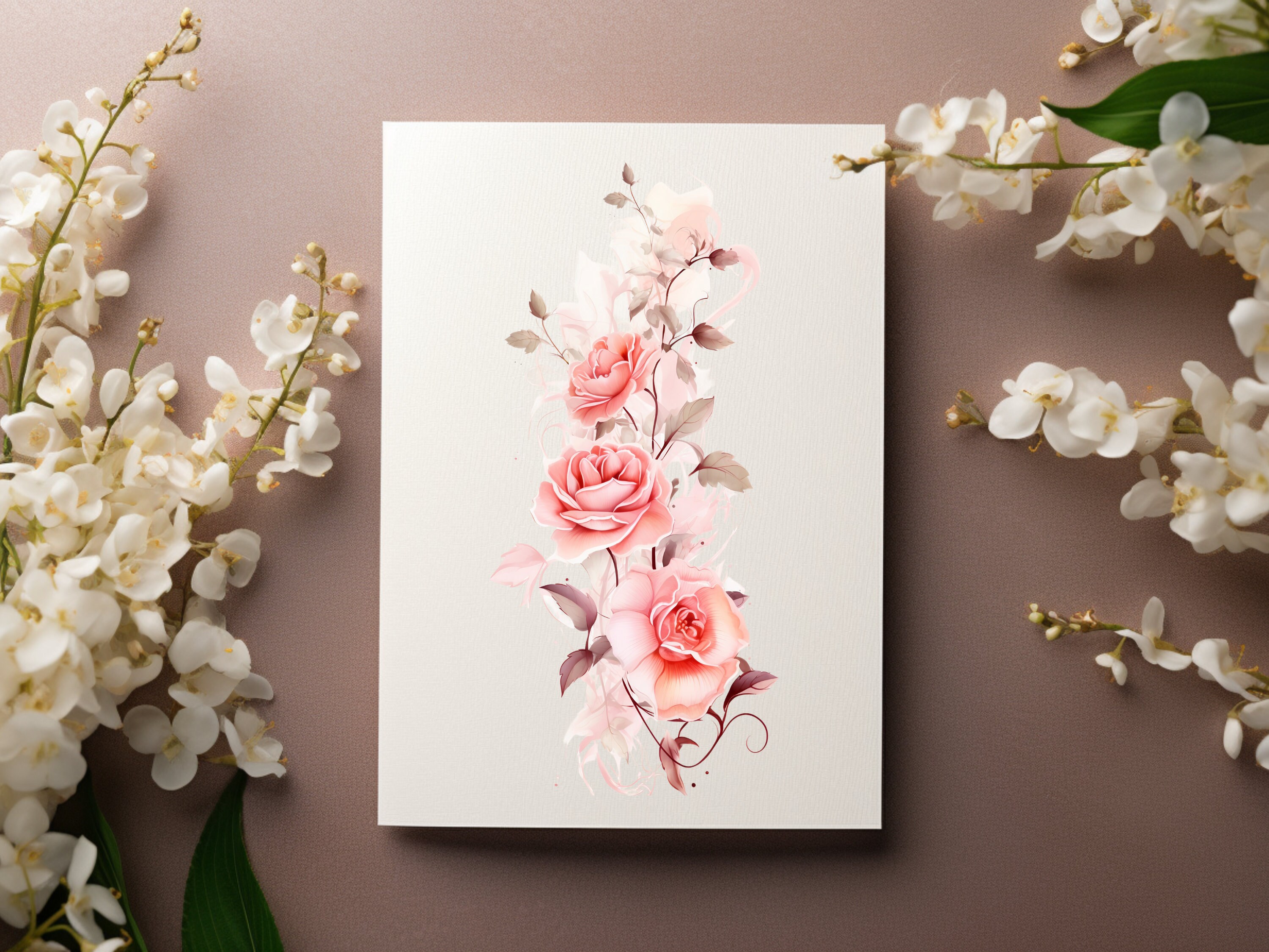 Blush Pink Roses Watercolor Clipart Digital Clipart Bundle - Etsy