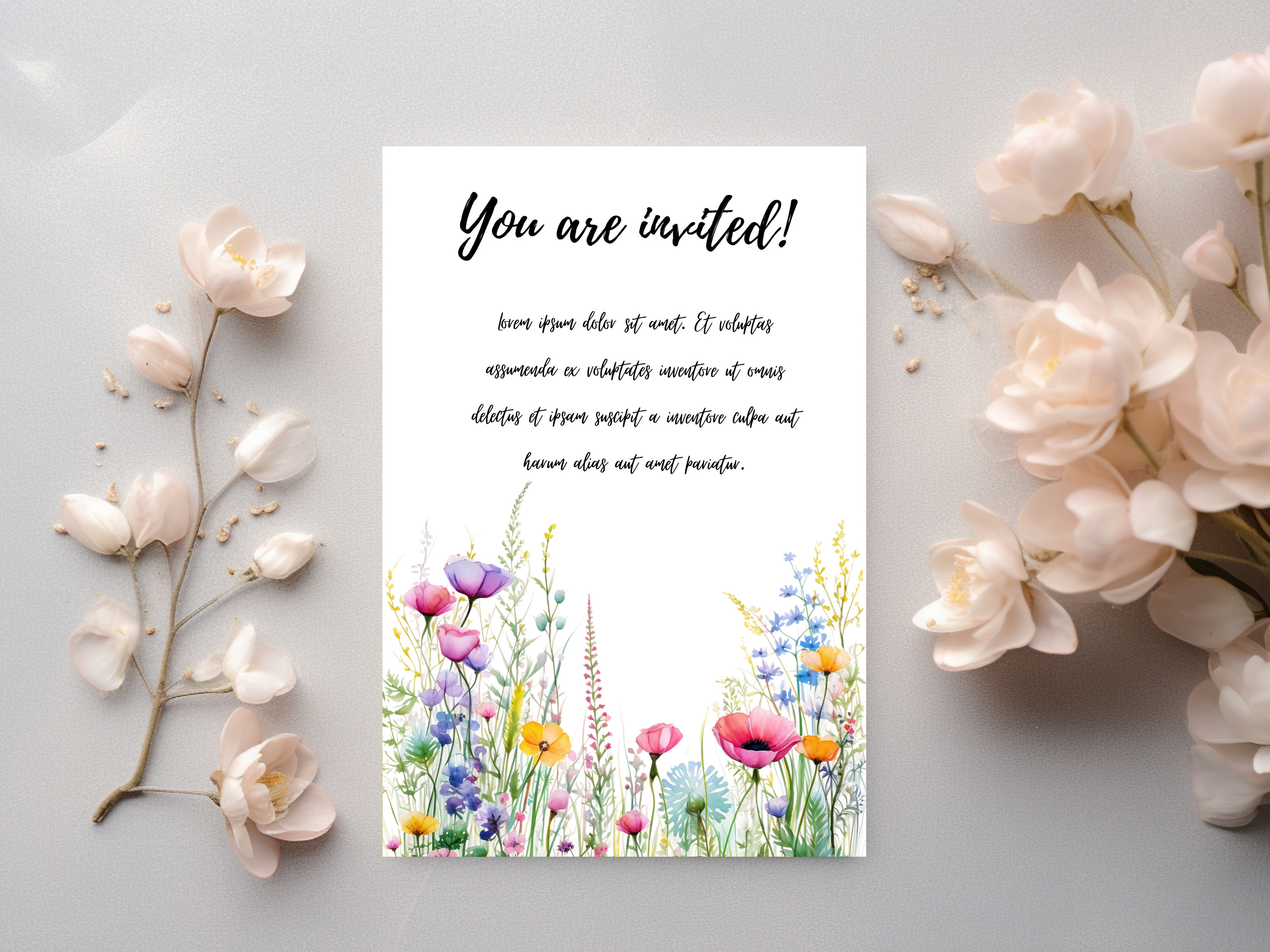 Wildflower Frames, Invitation Borders, Digital Clipart Bundle ...
