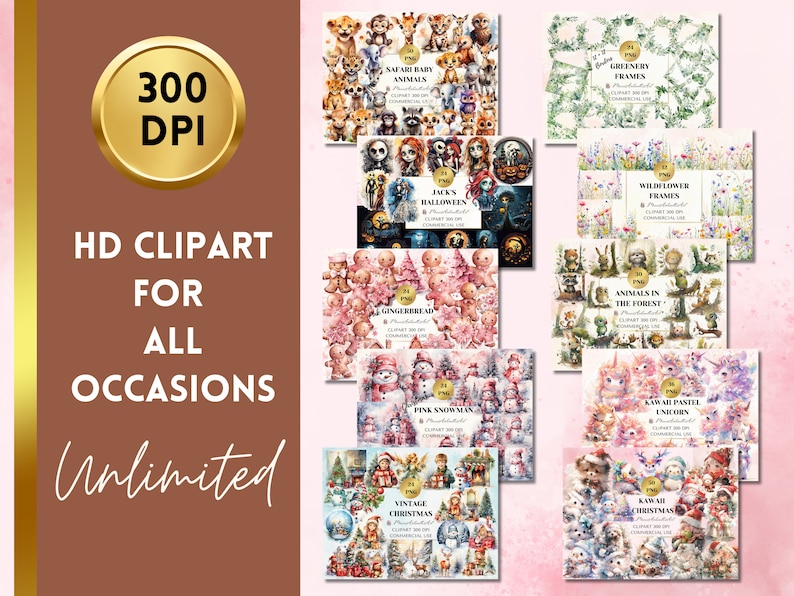 All-in-one Whole Watercolor Clipart Shop Access, Digital Clipart Bundle ...