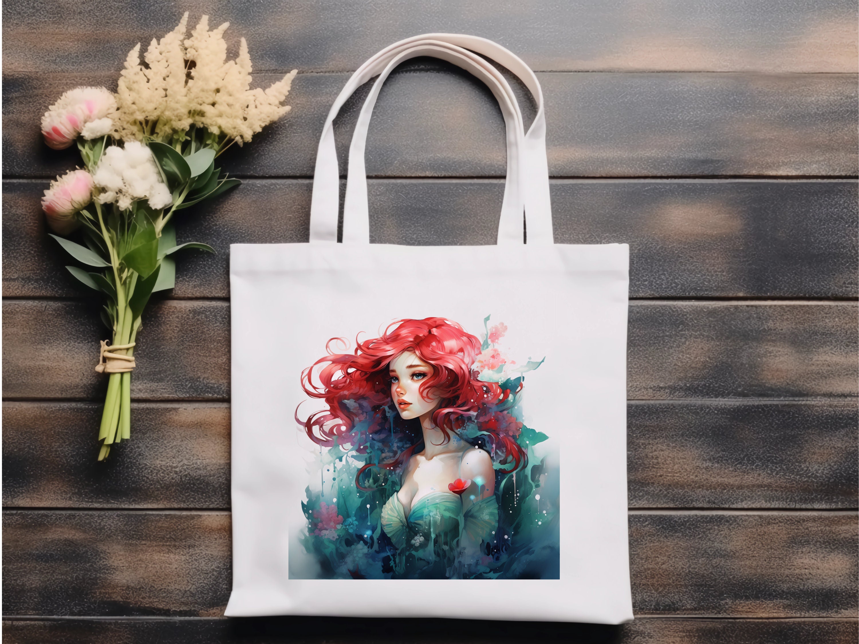 The Little Mermaid Watercolor Clipart, Digital Clipart Bundle, Fairy ...