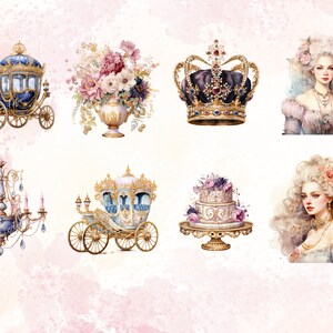Marie Antoinette Watercolor Clipart, Princess Digital Watercolor PNG ...