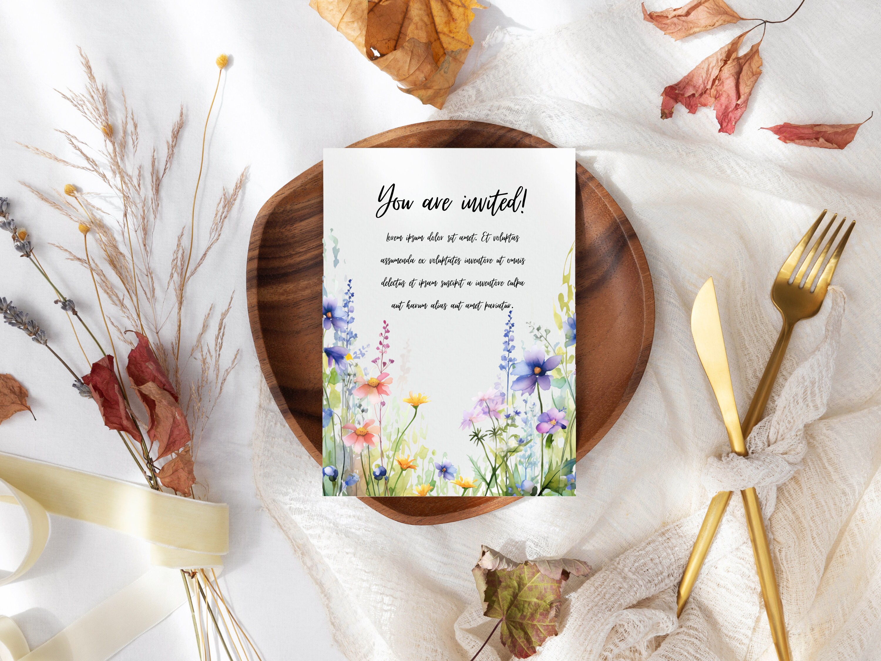 Wildflower Frames, Invitation Borders, Digital Clipart Bundle ...