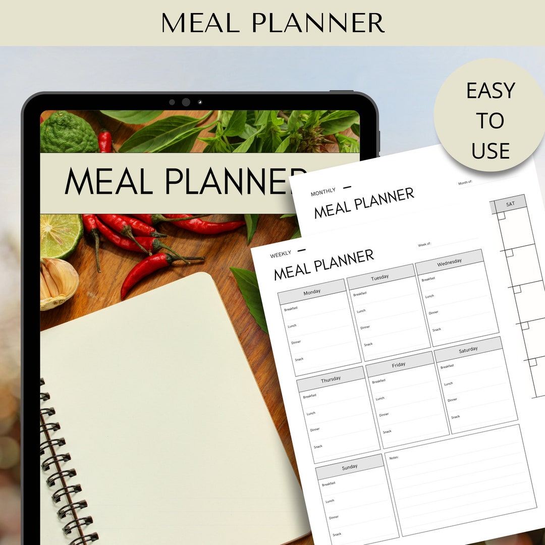 Digital Meal Planner - Weekly Food Planner, iPad Diet Tracker - Meal ...