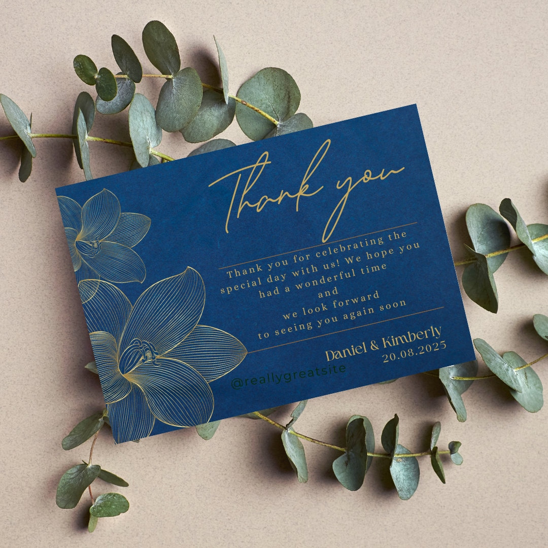 Editable Thank You Invitation Card Customize Now Thank You Card ...