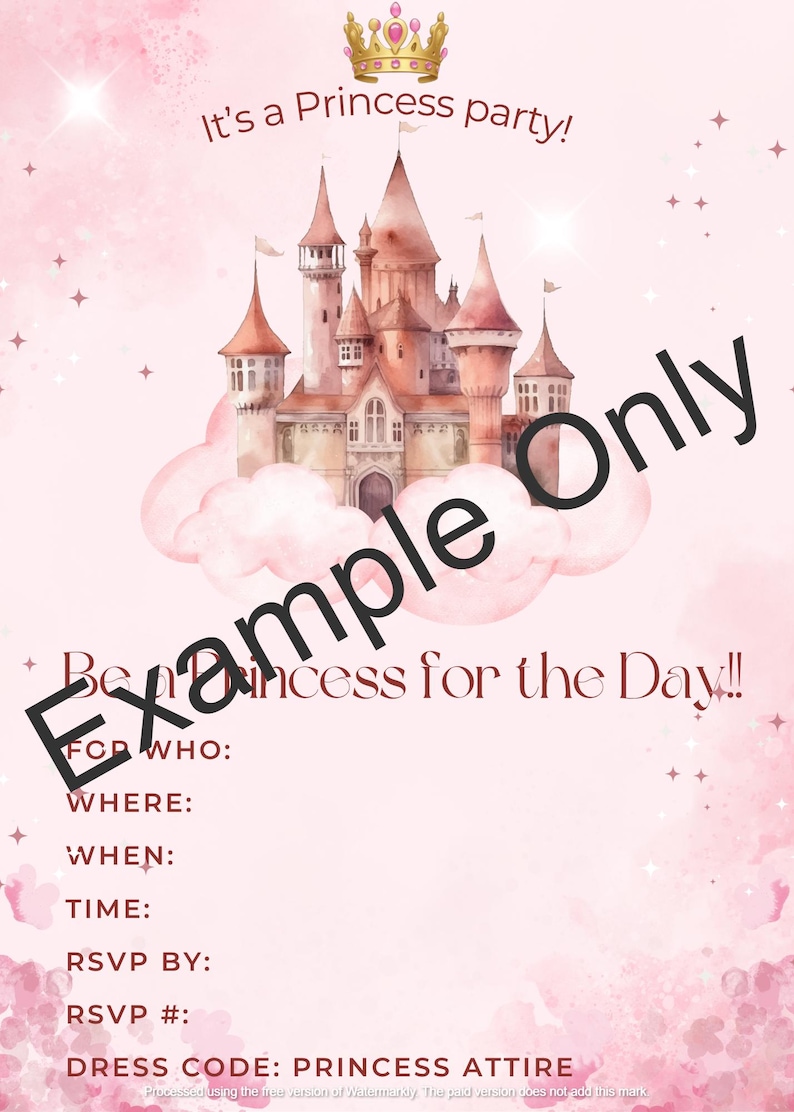 Princess Birthday Party Invitation - Etsy