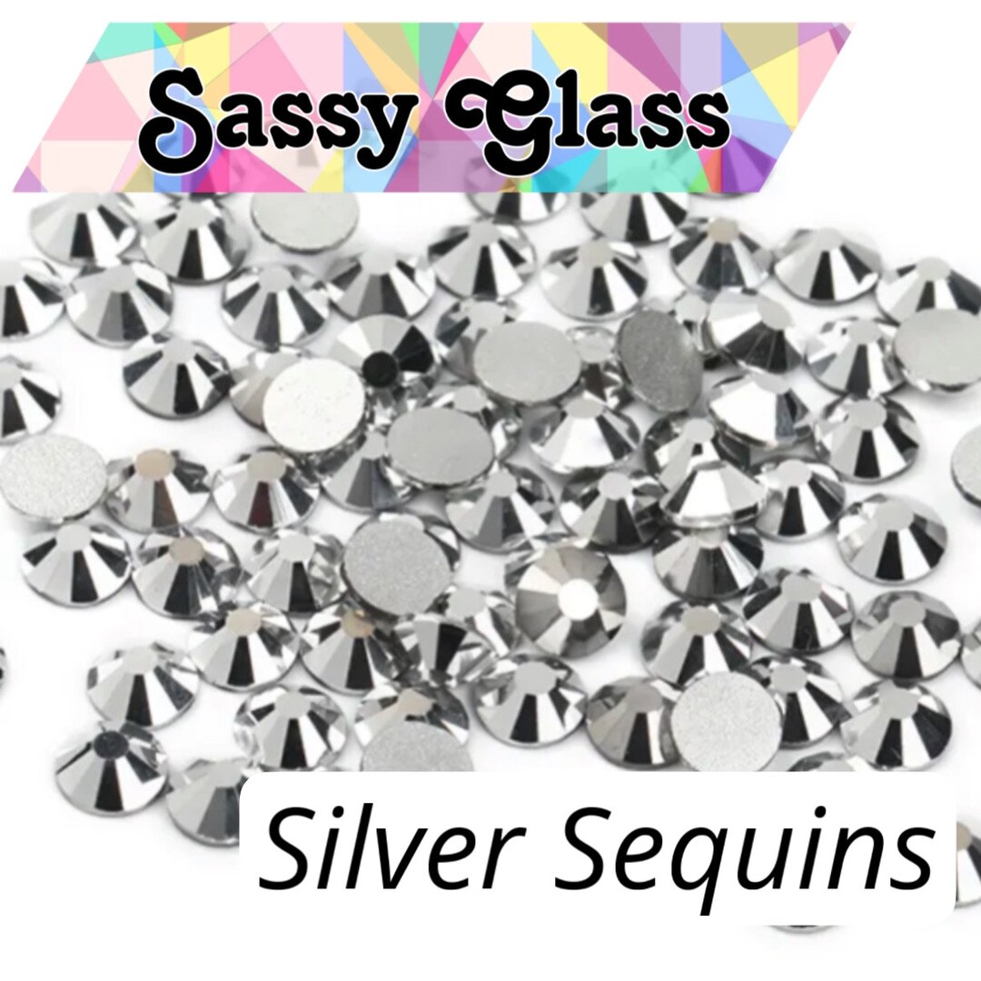 SASSY GLASS~ True Glass (silver SEQUINS) Round Diamond Painting Drills ...