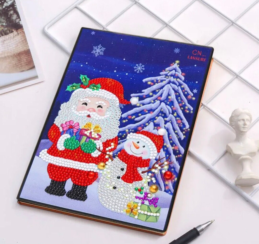 SANTA & FROSTY Diy Diamond Painting Journal Kit With Special Shaped ...