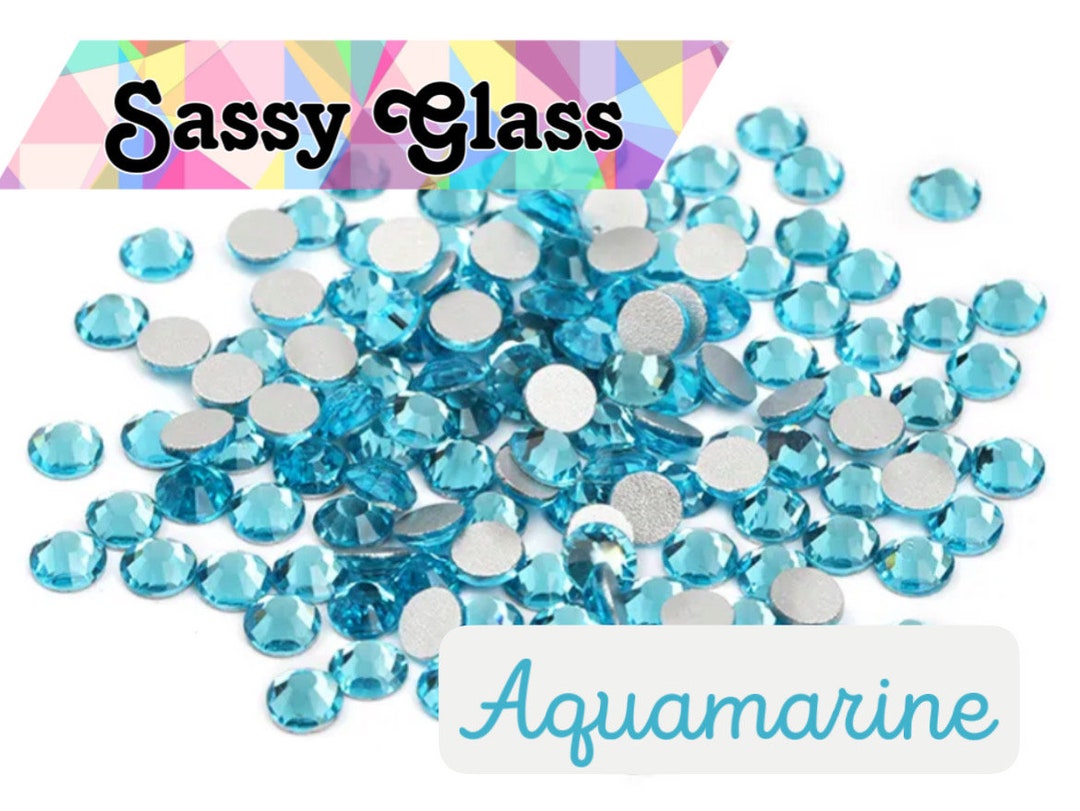 SASSY GLASS~ True Glass ~(AQUAMARINE) Round Diamond Painting Drills ...