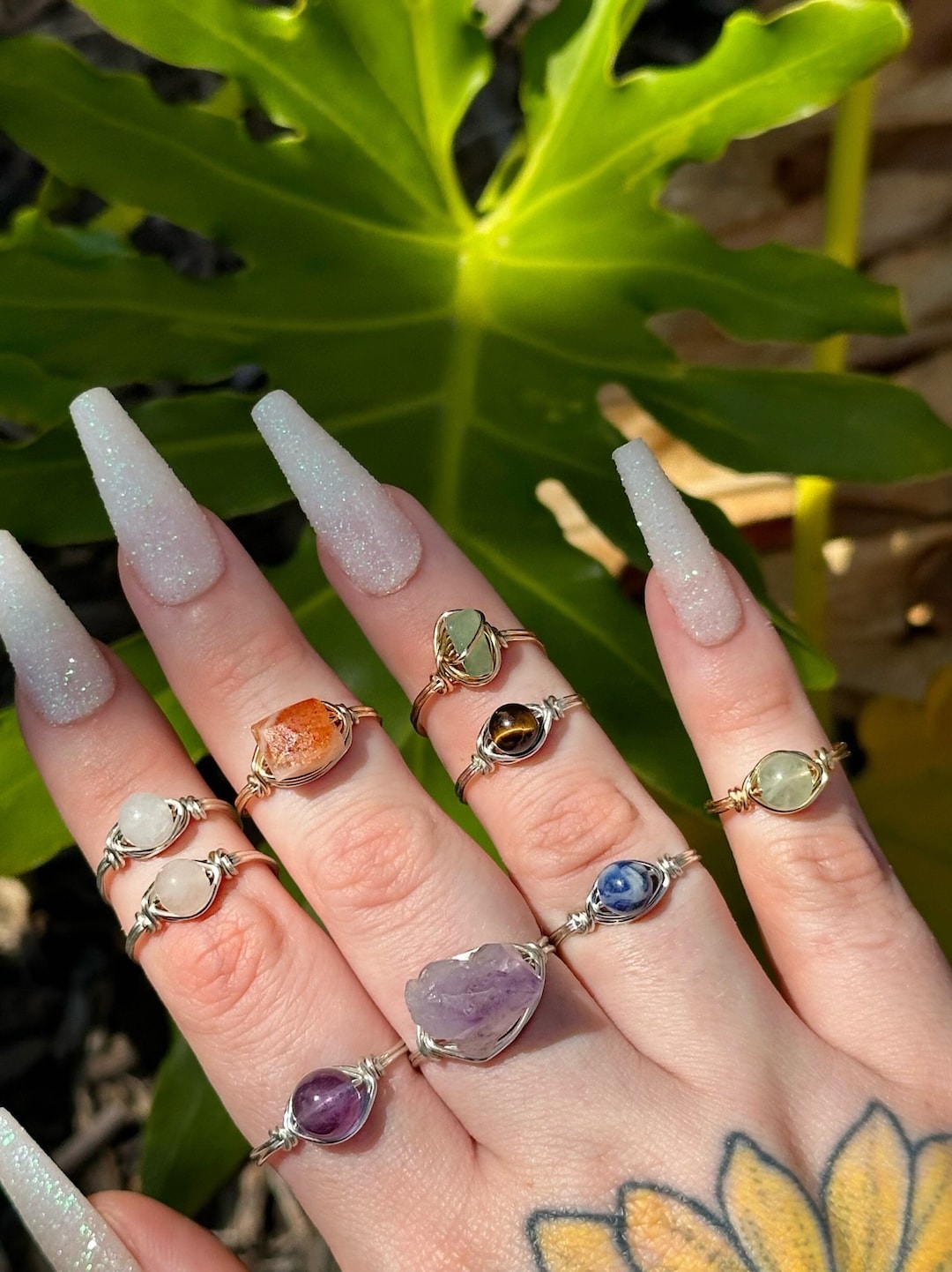 Solid Sterling Silver Crystal Ring, Custom Ring, .925 Silver, Wire ...