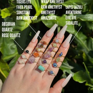 Buy 2 Get 1 Free Crystal Ring, Natural Gemstone Jewelry, Dainty ...