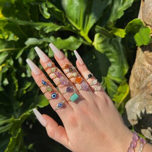 Buy 2 Get 1 Free Crystal Ring, Natural Gemstone Jewelry, Dainty ...