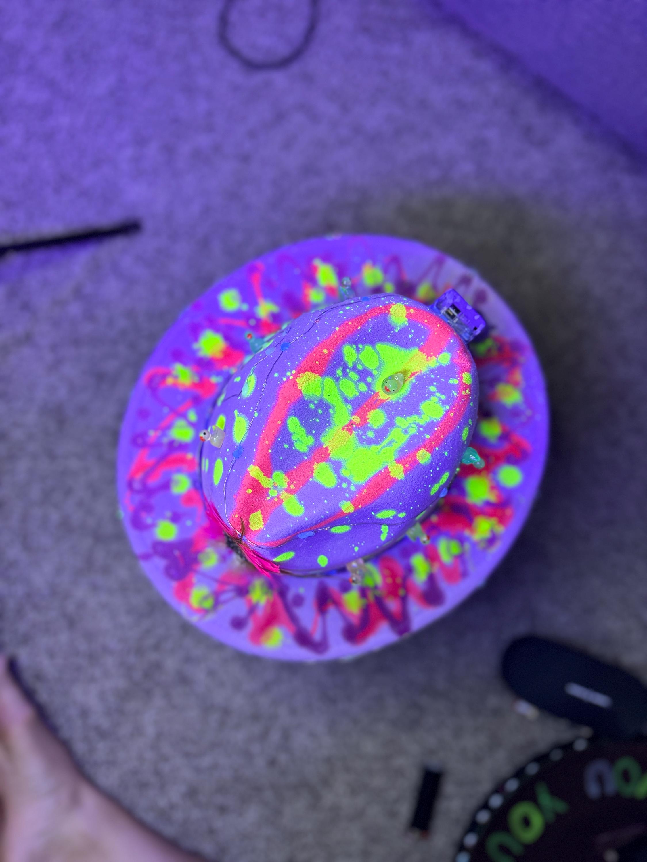 Vibrant LED Hat for Burning Man: Festival, Rave, Neon, Blacklight ...