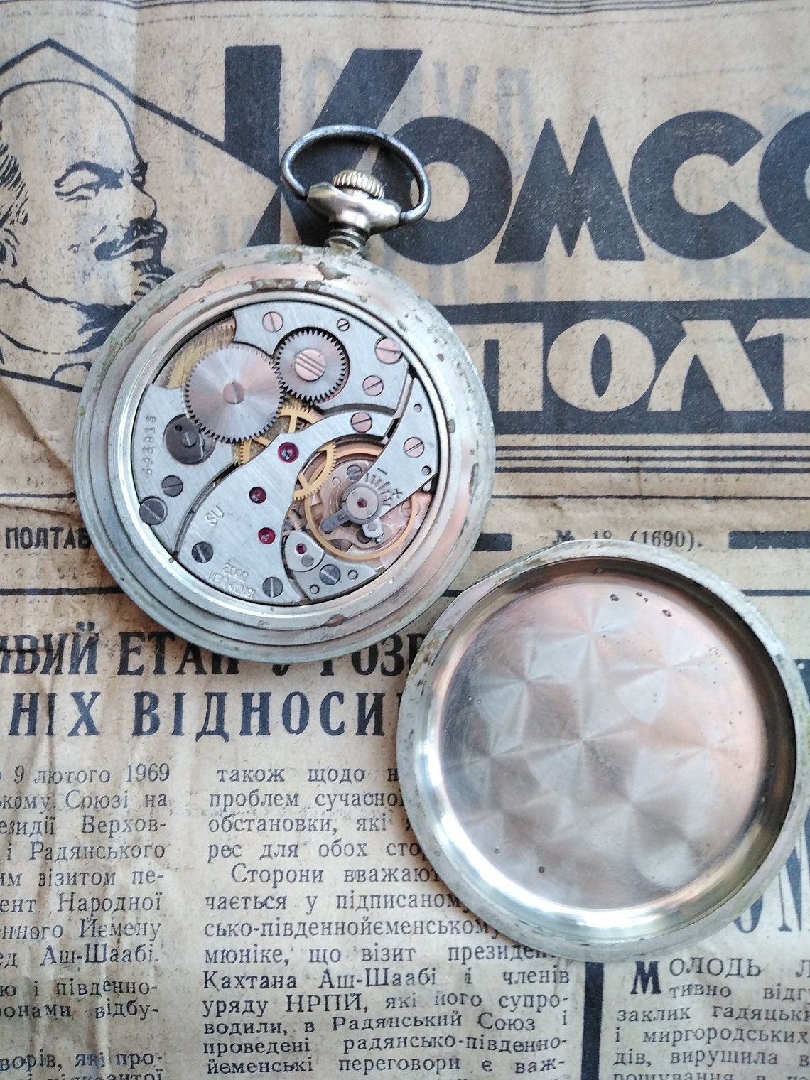 Vintage Soviet Pocket Watch. Ship. Mechanical Watch MOLNIJA - Etsy