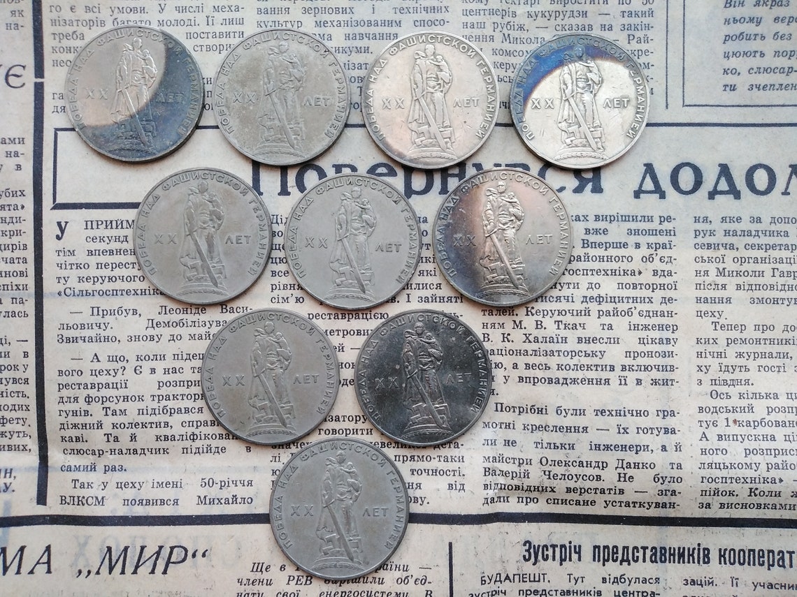 Set of 10 Soviet CoinsLenin Rubles Soviet Rubles Big Metal | Etsy
