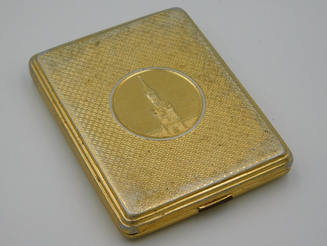 Soviet Vintage Cigarette Case, Cigar Boxes, Moscow Kremlin, Lenin ...
