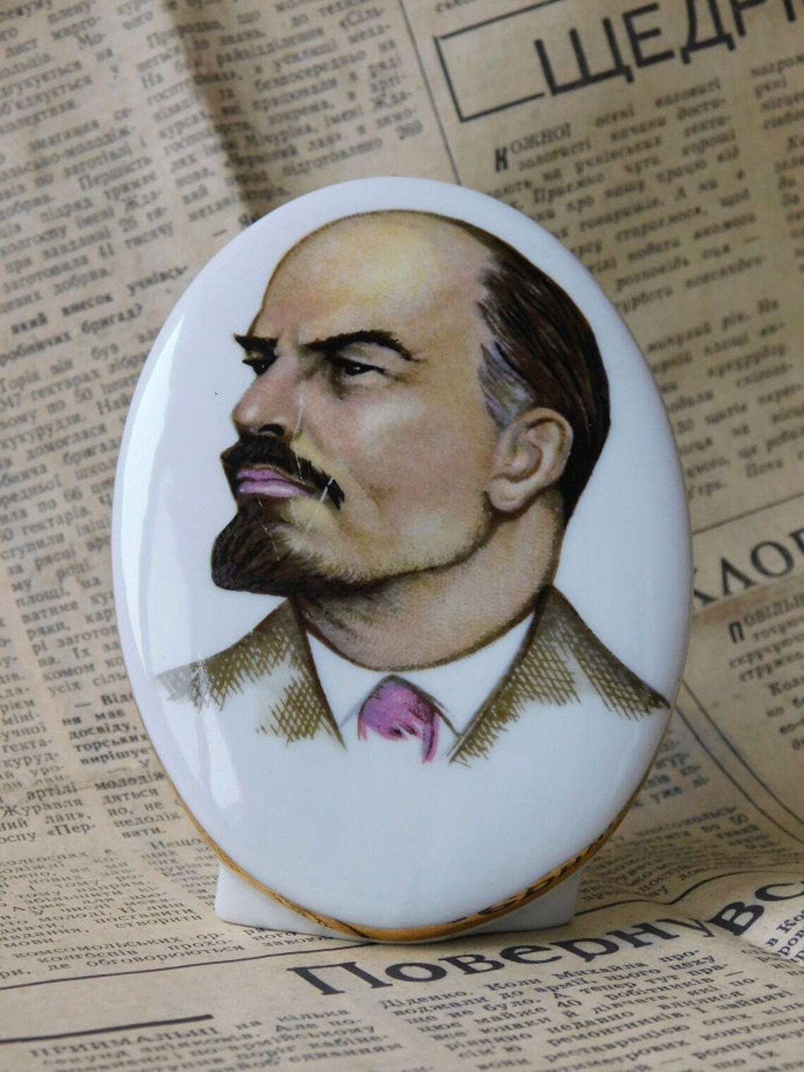 Plaque Vladimir Lenin, Porcelain Figurine, Soviet Agitation,vintage ...