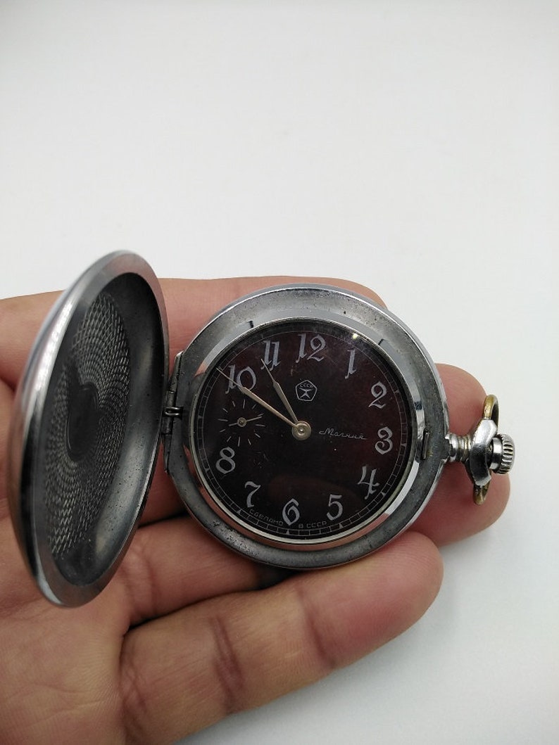 Soviet Pocket Watch Vintsge Pocket Watch USSR MOLNIJA - Etsy