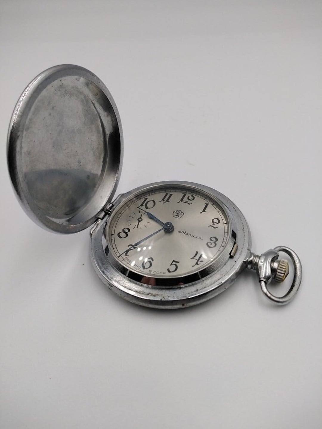 Soviet Pocket Watch, Red Dial, Vintage Mechanical Pocket Watch USSR ...