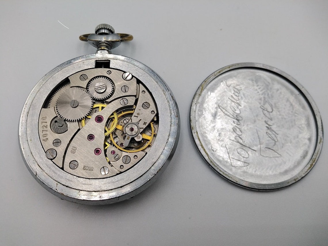 Soviet Pocket Watch Vintsge Pocket Watch USSR MOLNIJA - Etsy