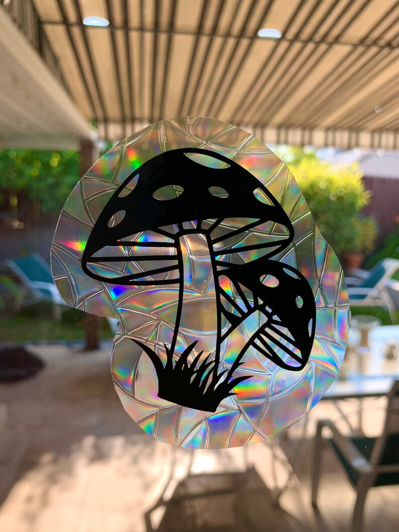Mushroom Rainbow Window Prism Sticker Suncatcher - Etsy