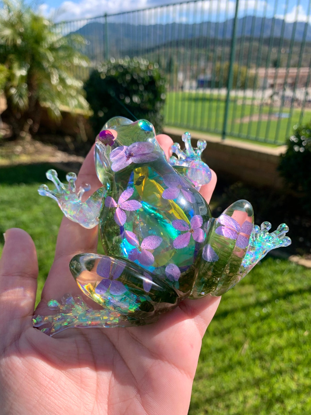 Resin Prism Flower Frog Figurine - Etsy