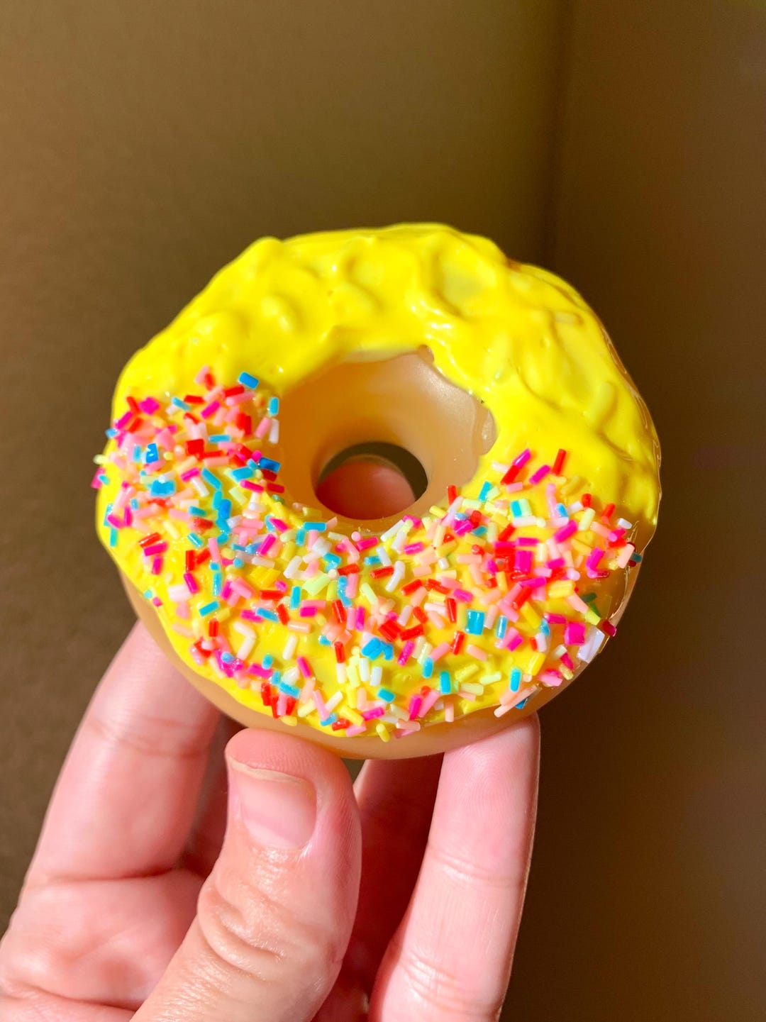 Fake Donut Wall Art: Yellow Frosting, Sprinkles, Prop Doughnut - Etsy