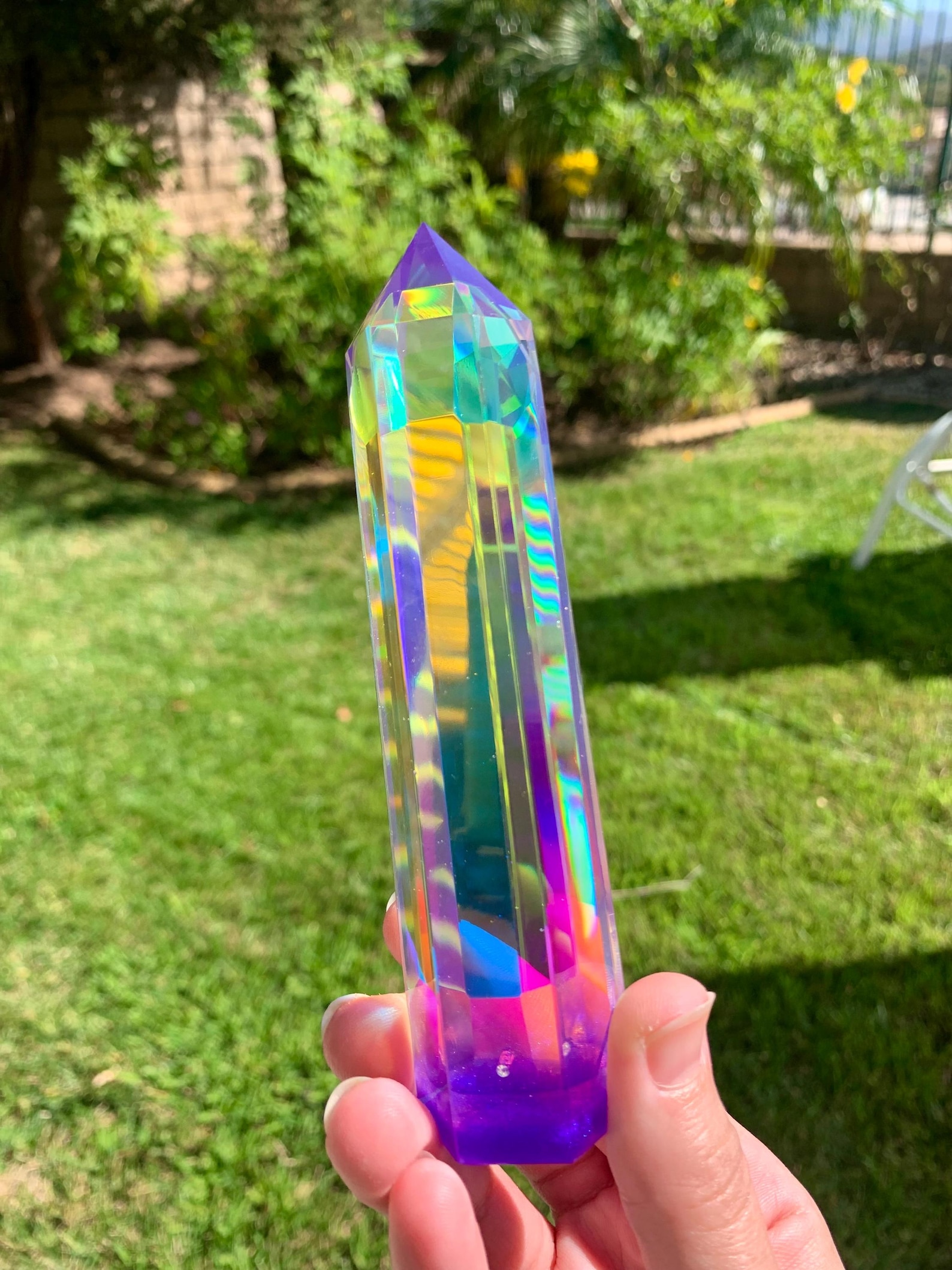 Handmade Resin Crystal Prism Tower: Rainbow Sun Catcher - Etsy