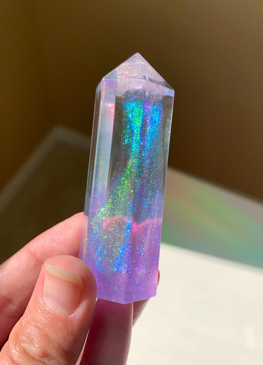 Color Shift Resin Crystal Tower - Etsy