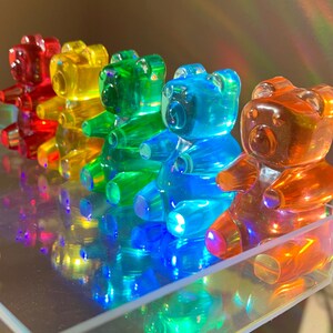 Rainbow Resin Gummy Bears Set: Pop Art Food Decor - Etsy
